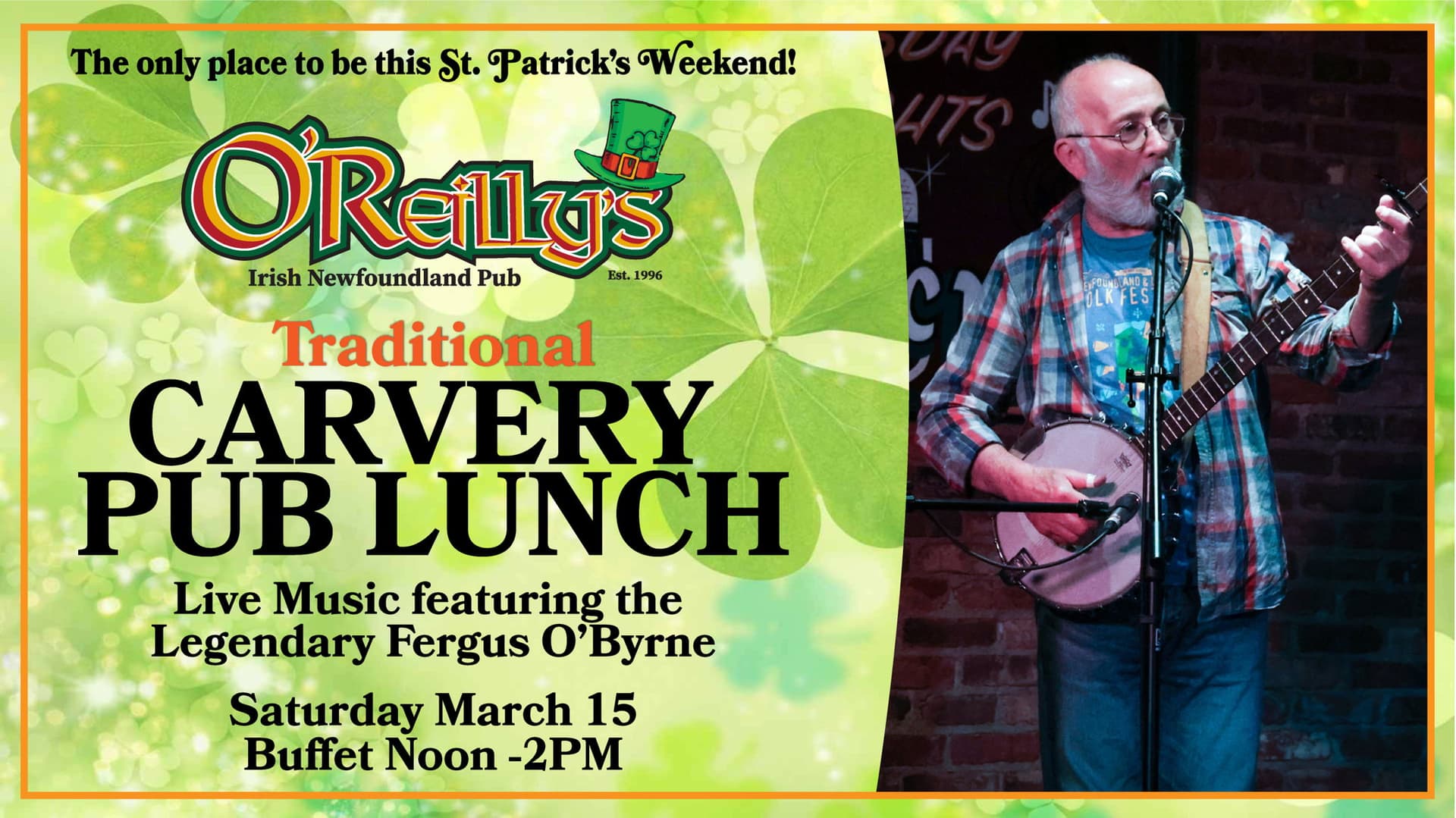Saturday, March 15 Carvery Pub Lunch Buffet